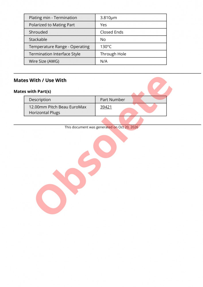 Technical document page 3 for MOLEX 394260008