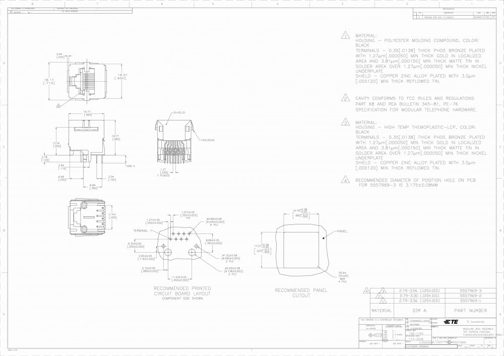 TE Connectivity 5557969-1 drawing image