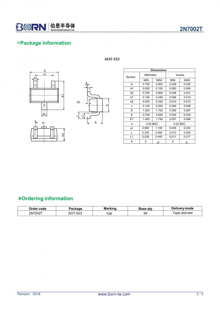2N7002T datasheet page 3