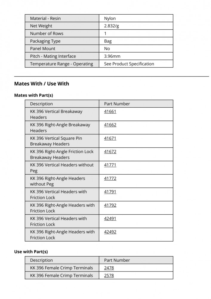 MOLEX KK 396 technical document page 3