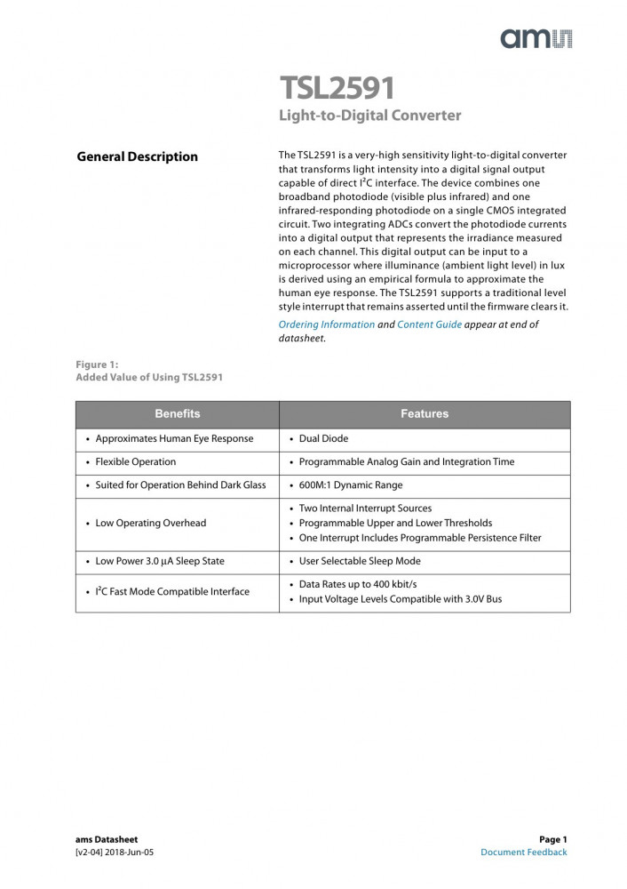 TSL25911FN technical document page 2