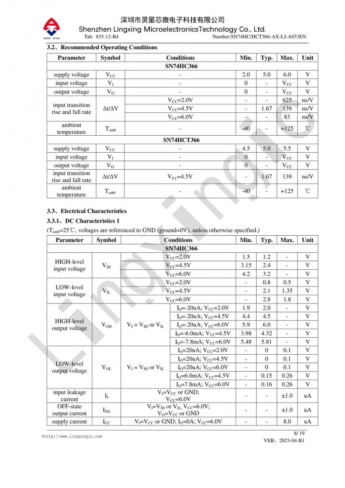 SN74HC366N(LX) datasheet page 8