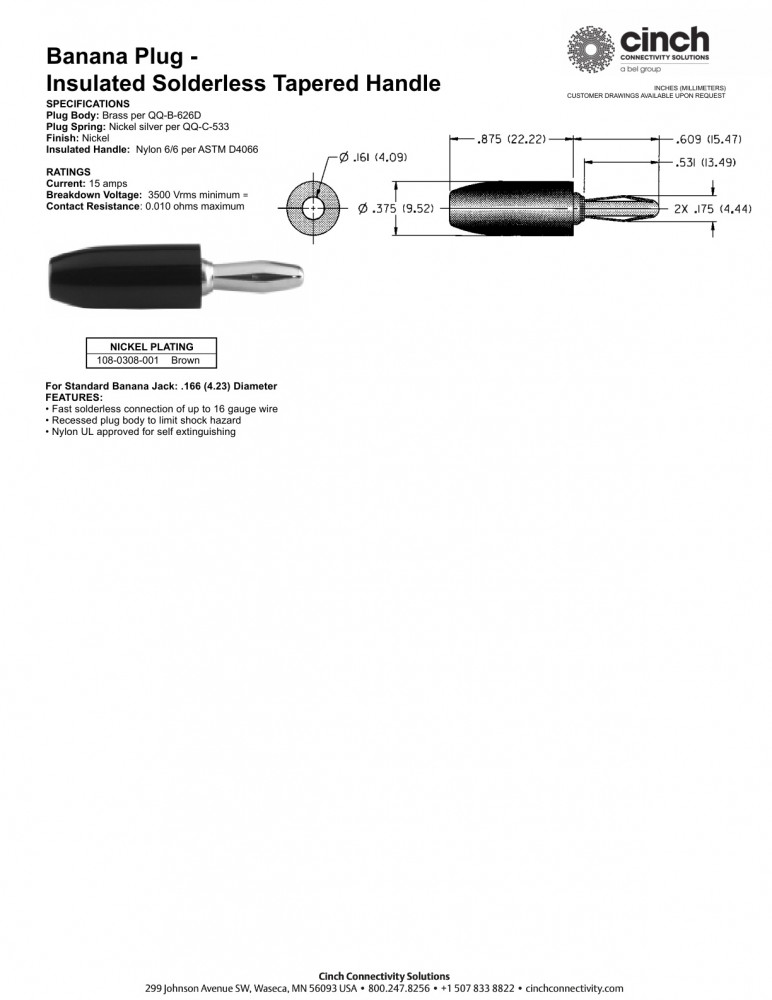 Bel Fuse 108-0308-001 product document
