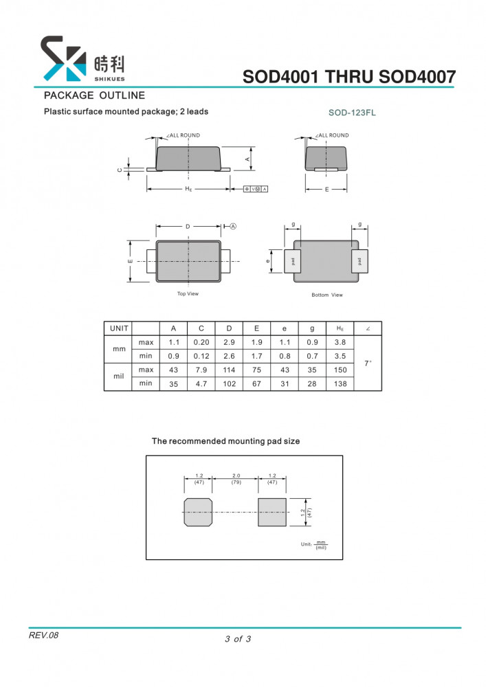 SOD4001 through SOD4007 datasheet page 3
