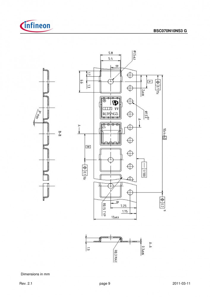 BSC070N10NS3G datasheet page 9