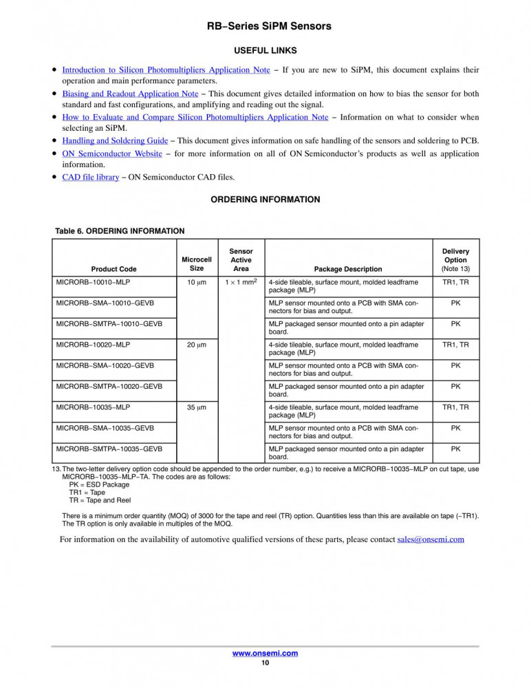 onsemi MICRORB datasheet page 10