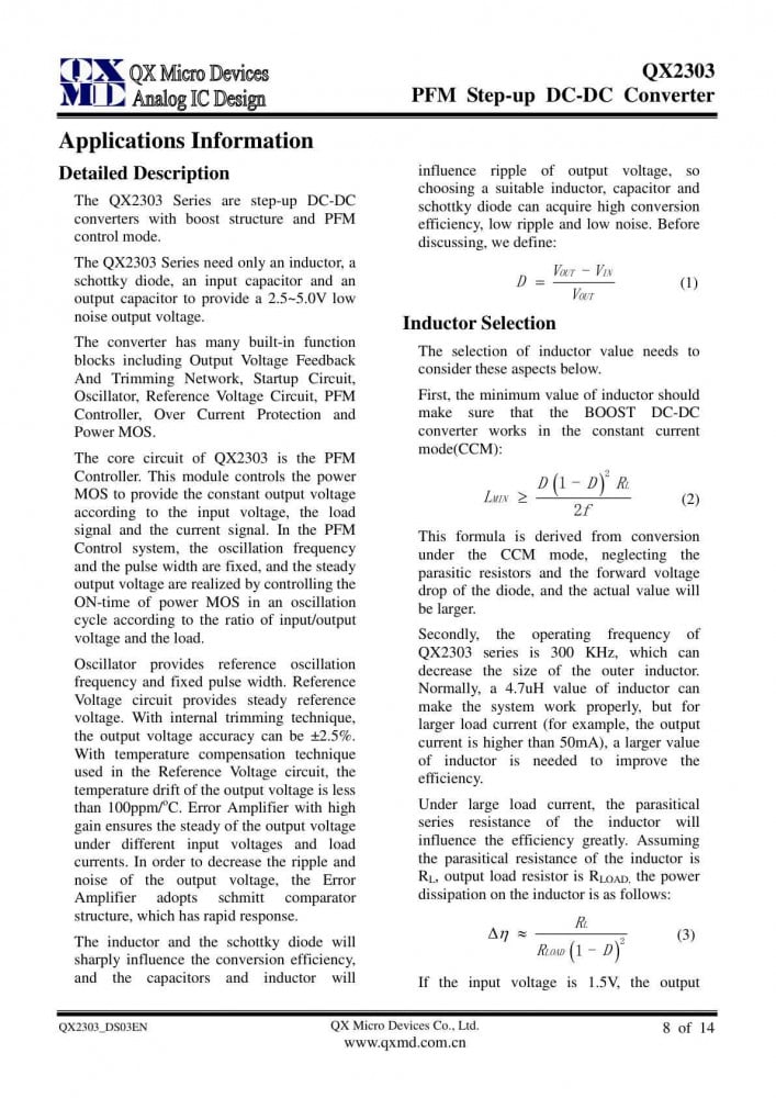 QX2303 datasheet page 8