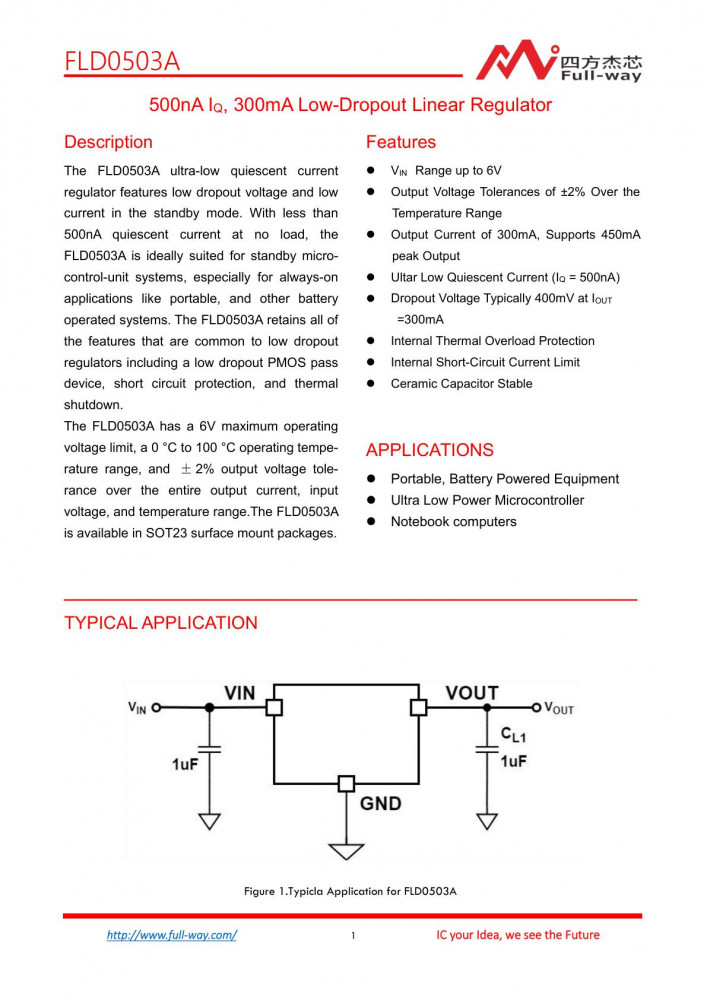 FLD0503A datasheet page 1
