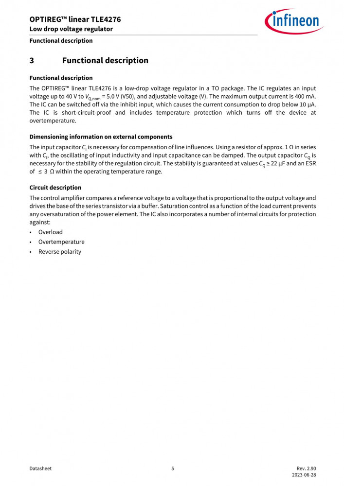 TLE4276 technical document page 5