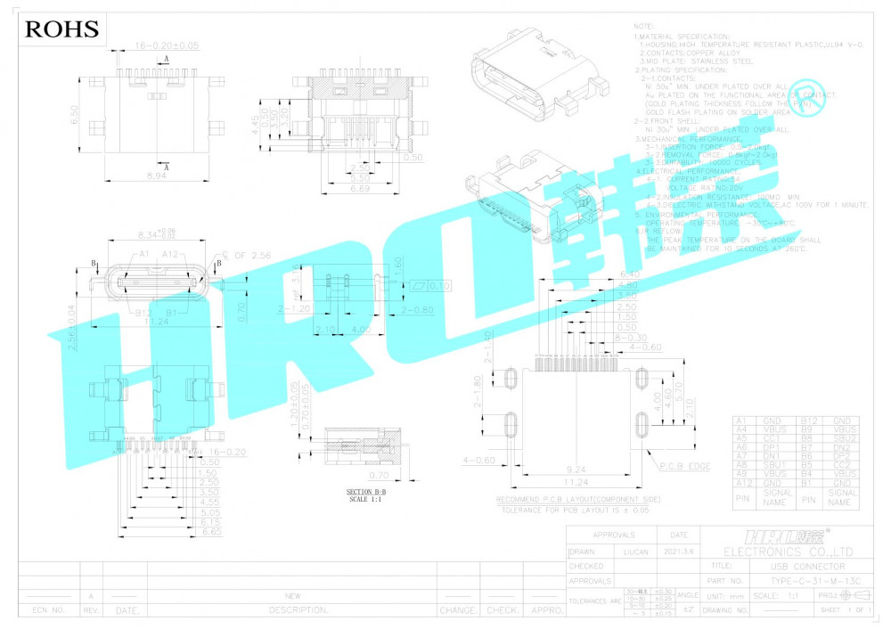 TYPE-C-31-M-13C technical drawing preview