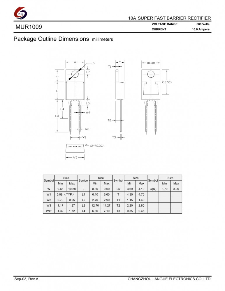 MUR1009 datasheet page 3