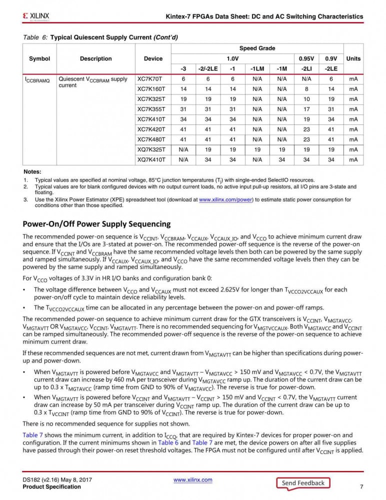 Kintex-7 datasheet page 7