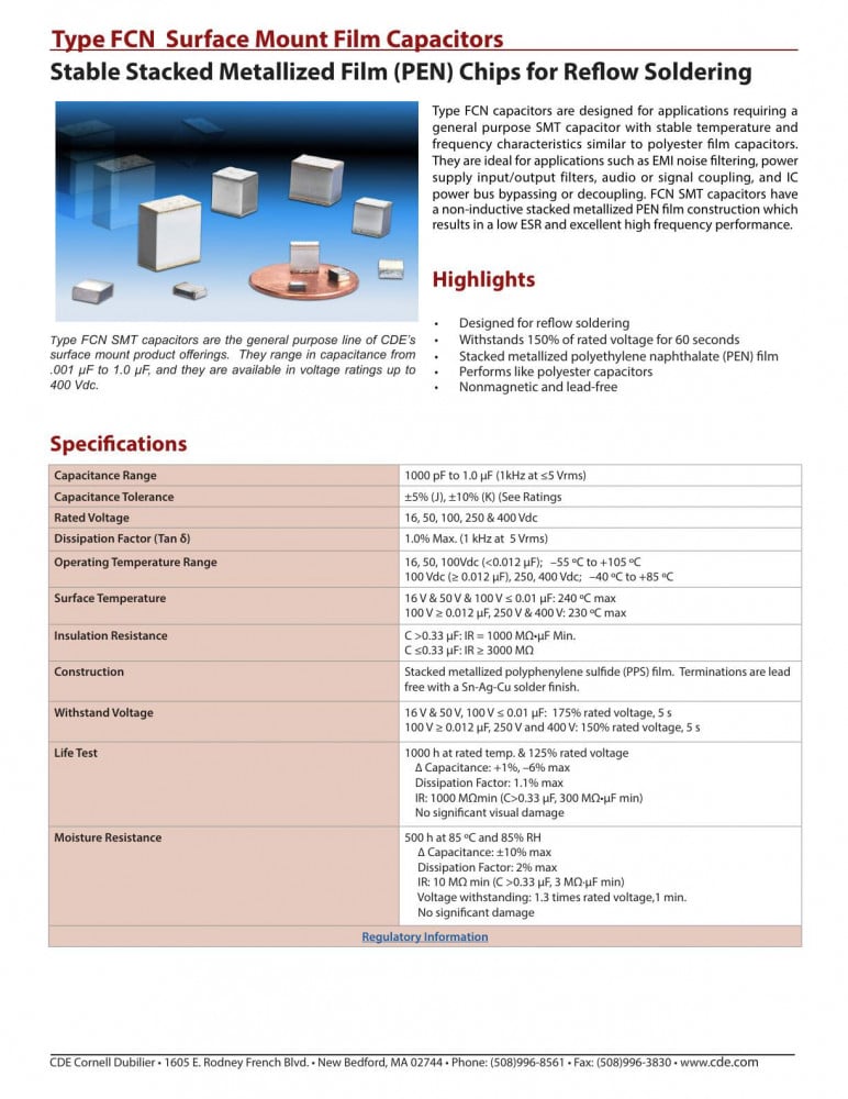 FCN series datasheet page 1