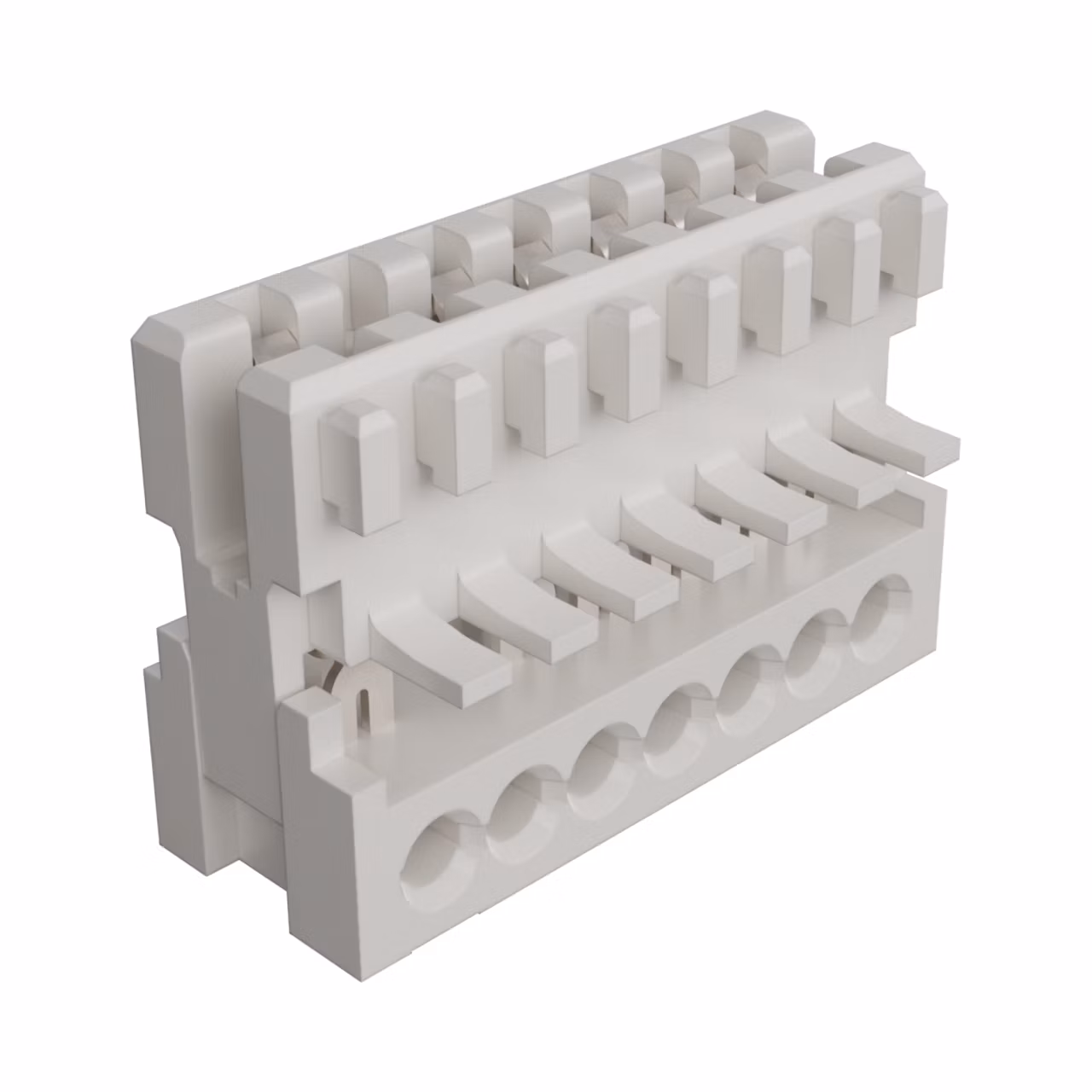 Appli-Mate RAST 2.5 IDT Housing, 2.50mm Pitch, Direct/Indirect, Female, 7 Circuits, All Position Keys Removed, Polarizing Rib Between Circuits 2 and 3