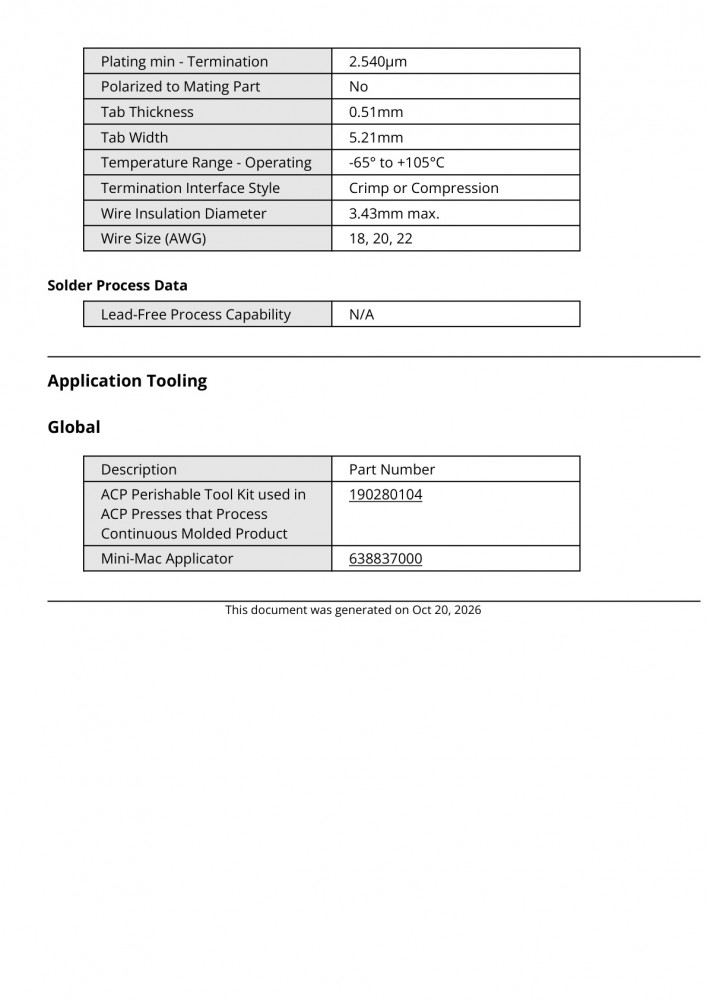 MOLEX 190030109 technical document image 3
