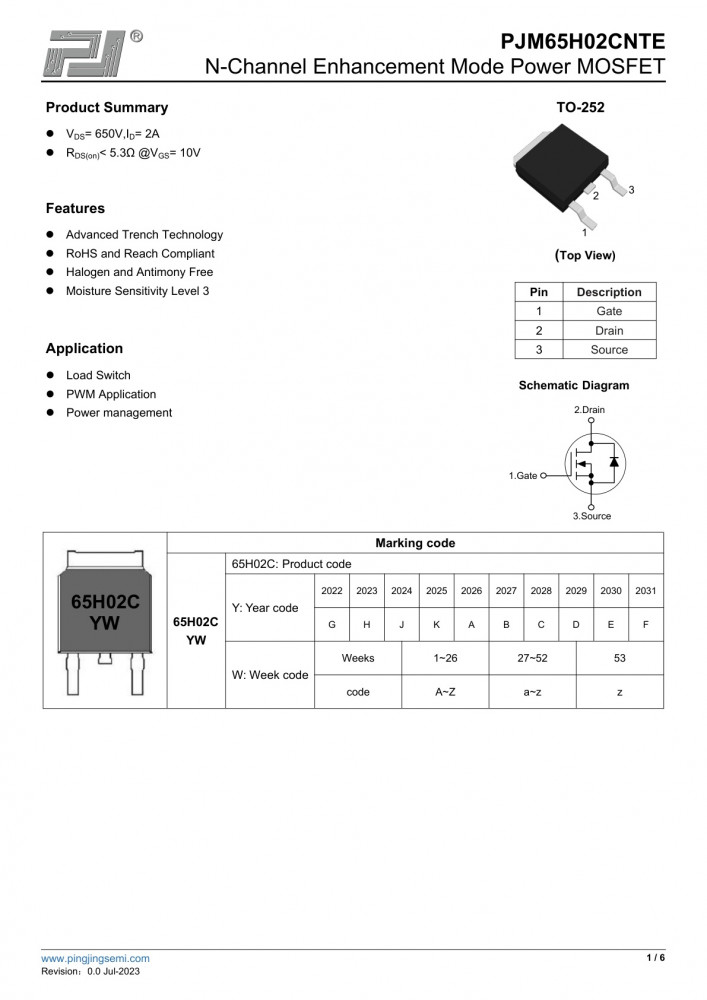 PJM65H02CNTE datasheet page 1