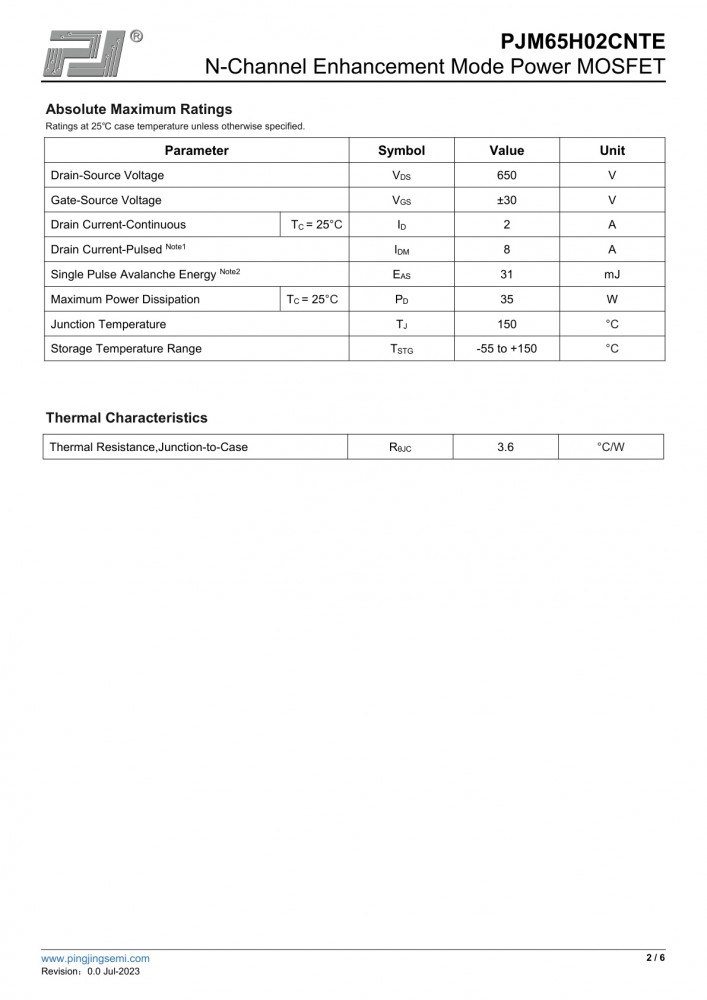 PJM65H02CNTE datasheet page 2