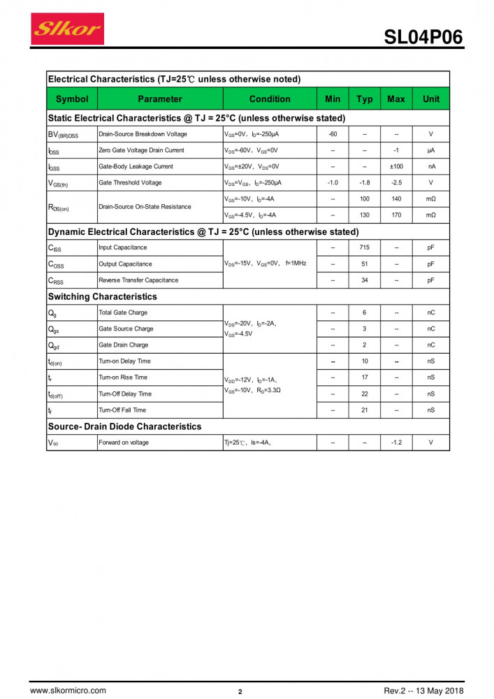 SL04P06 datasheet page 2