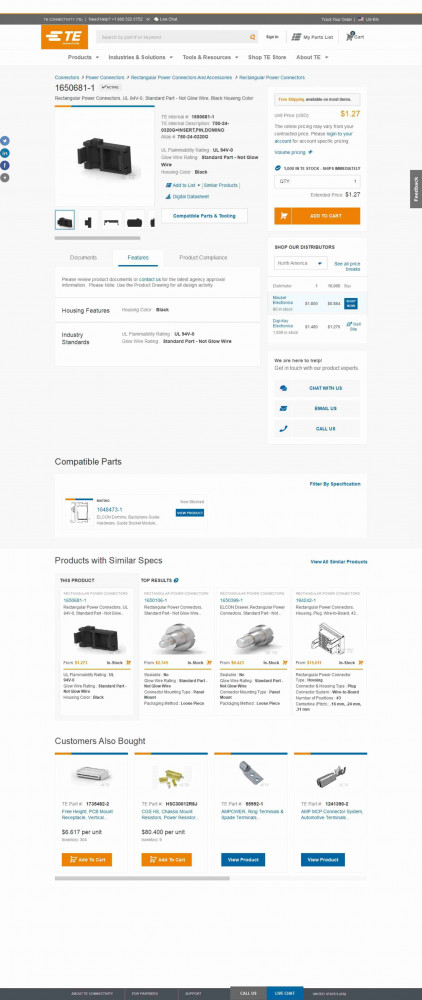 TE Connectivity 1650681-1 technical document preview
