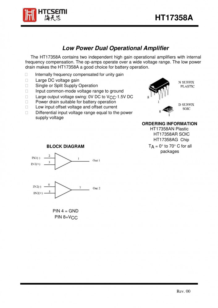 HT17358ARZ datasheet page 1