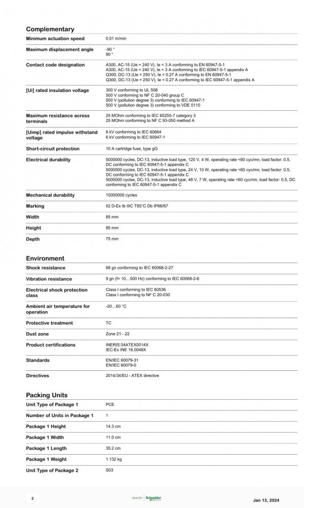 XCRF171EX technical document page 2