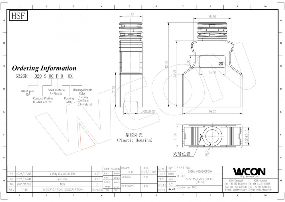 WCON 6326M-020S00P00X drawing page 1