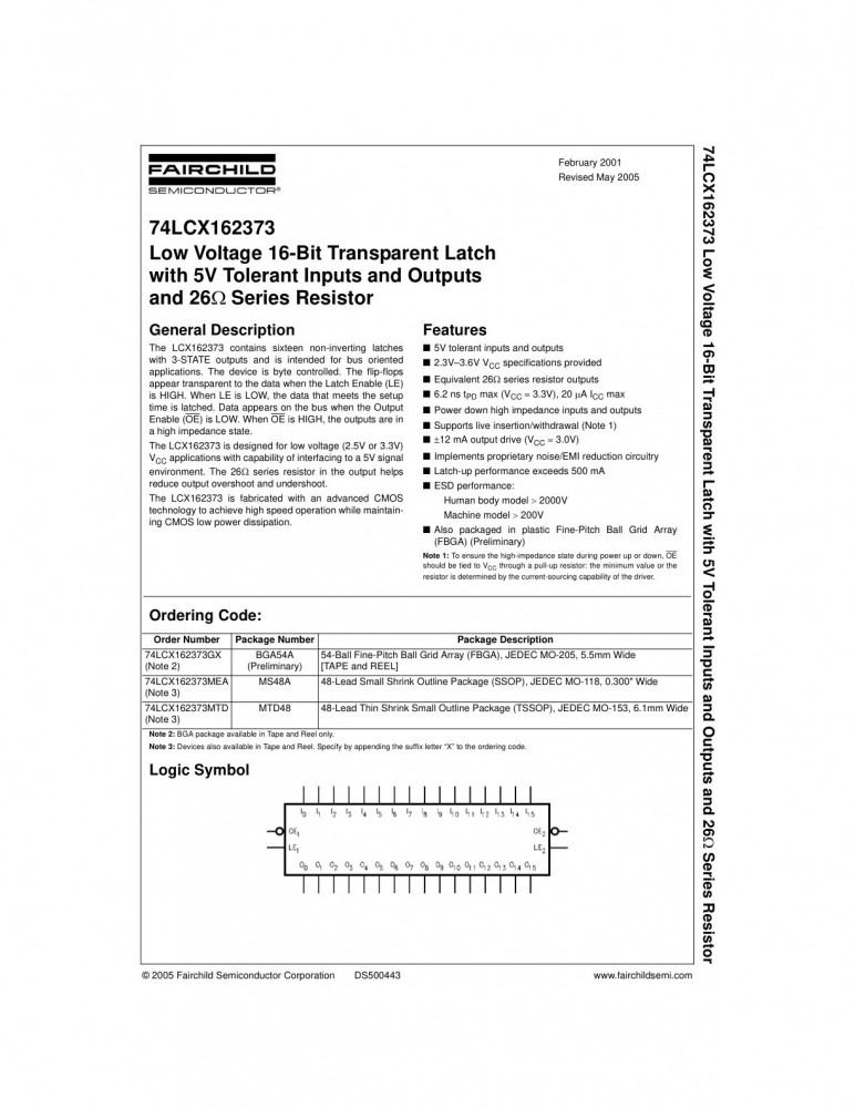 74LCX162373 datasheet preview, page 2