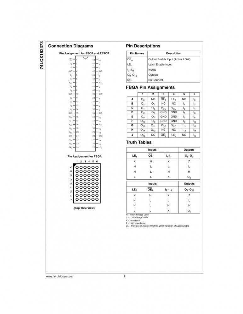 74LCX162373 datasheet preview, page 3