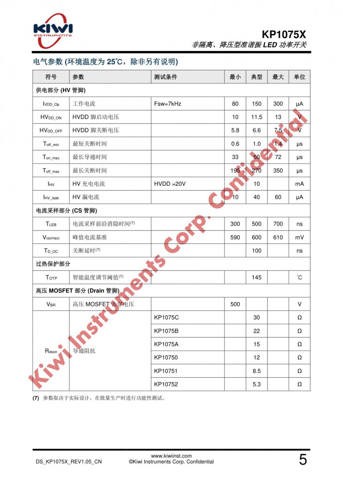 KP10750WPA datasheet page 5