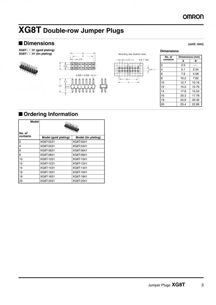 OMRON XJ8 series document page 3