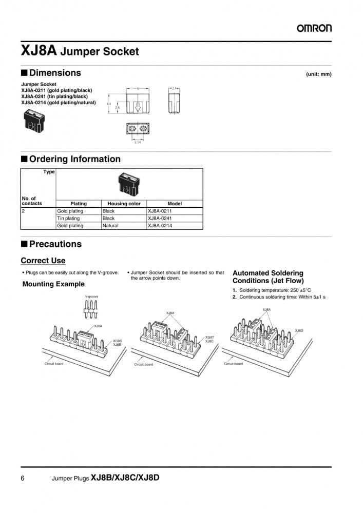 OMRON XJ8 series document page 6