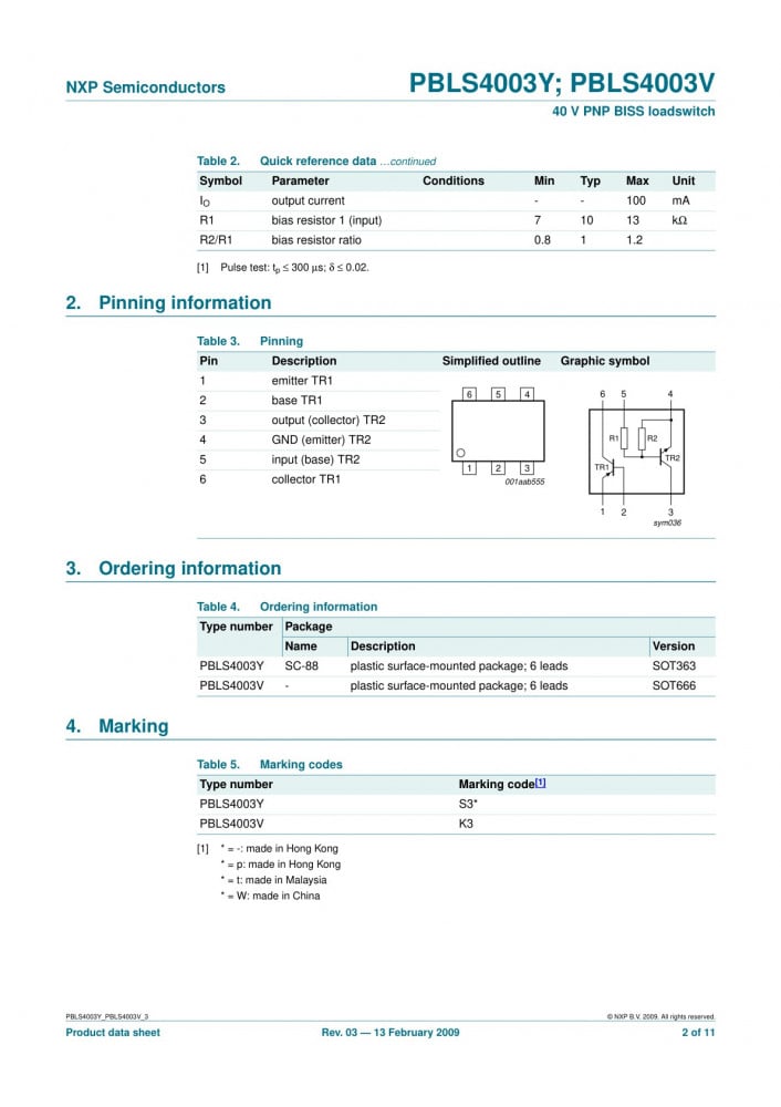 PBLS4003Y datasheet page 3