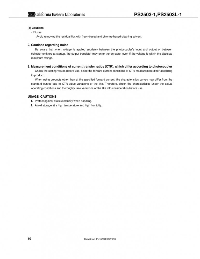 PS2503-1-A datasheet page 10