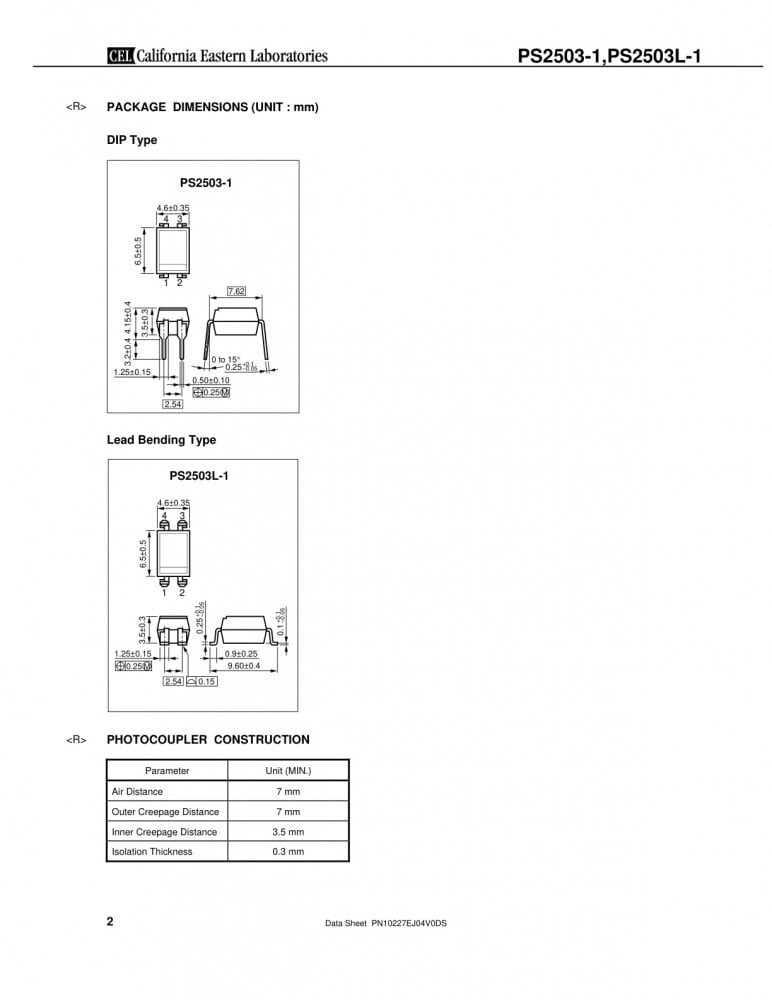 PS2503-1-A datasheet page 2