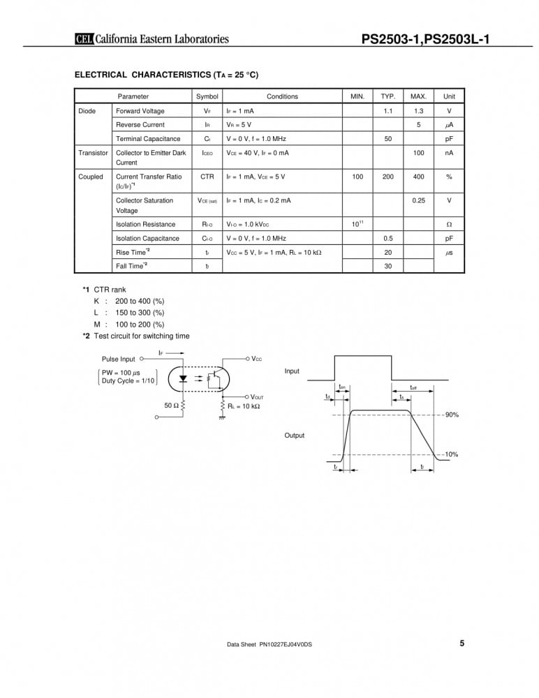 PS2503-1-A datasheet page 5