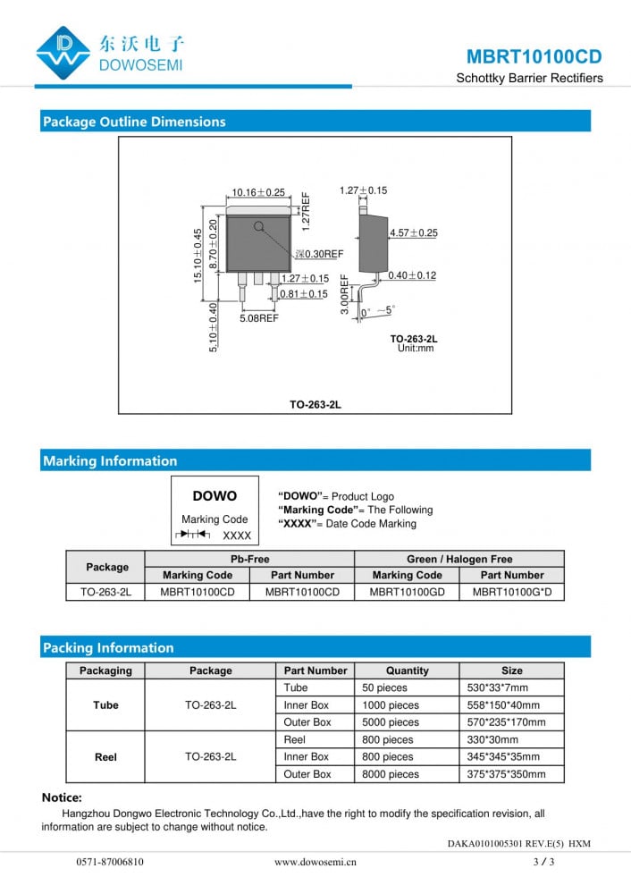 MBRT10100CD datasheet page 3
