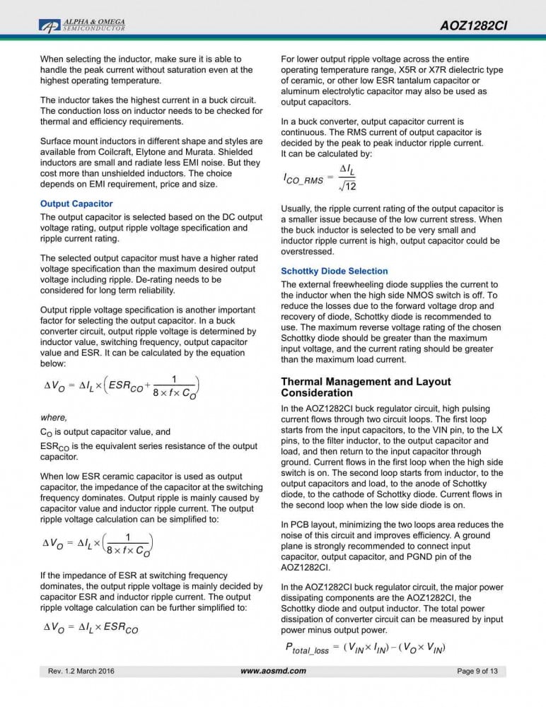 AOZ1282CI datasheet page 9