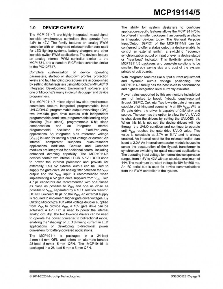 MCP19114 datasheet page 9