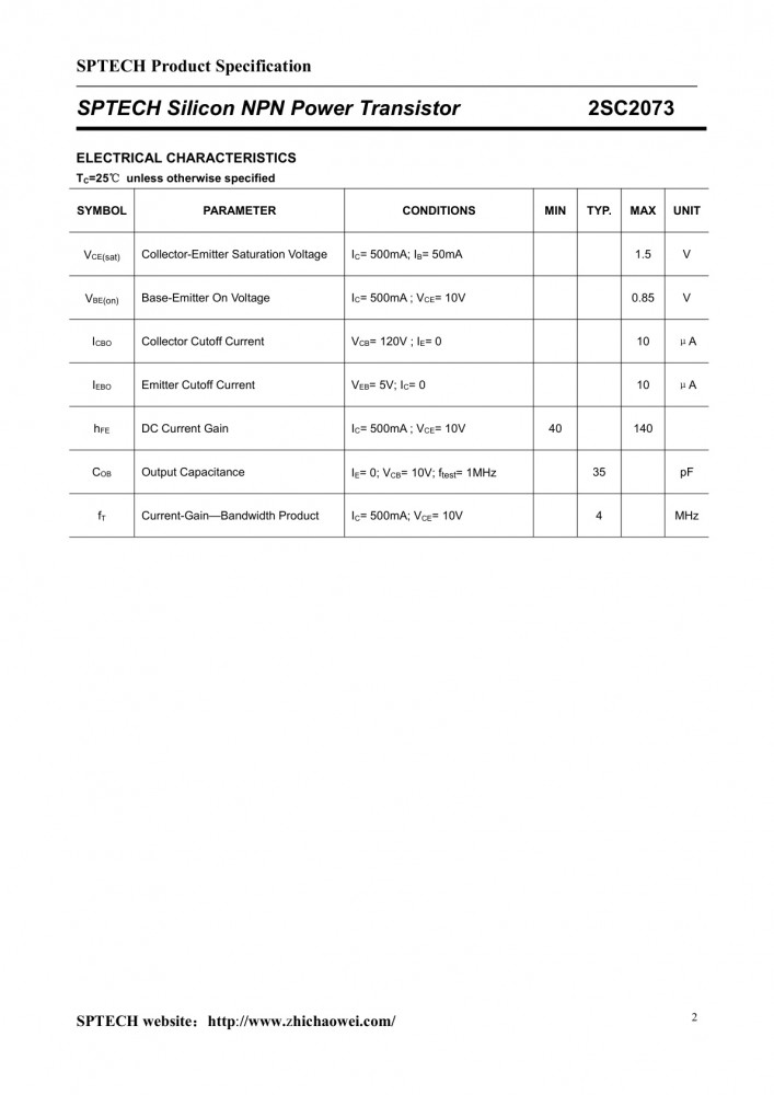 2SC2073 datasheet page 2