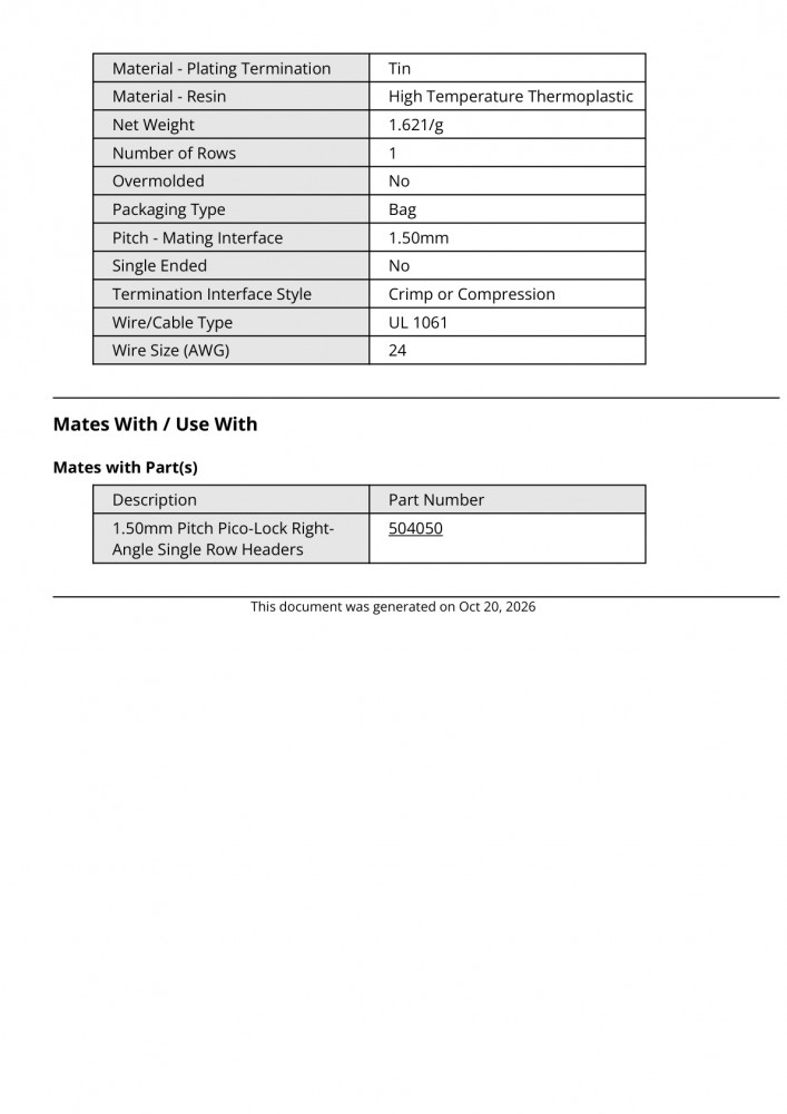 MOLEX 151320401 technical document image, page 3