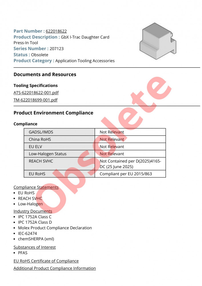 Tooling document preview, page 1