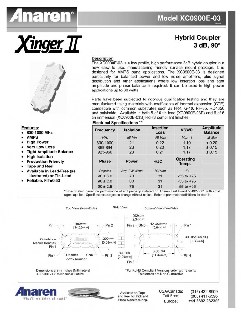 XC0900E-03S datasheet page 1