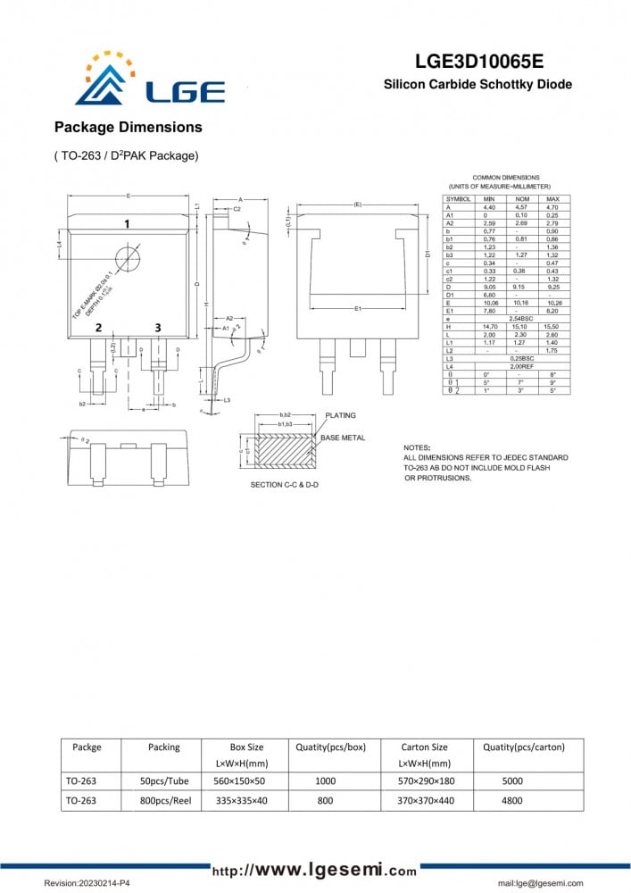 LGE3D10065E datasheet page 4