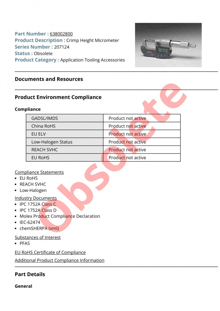 Technical document page image 1 for MOLEX 638002800