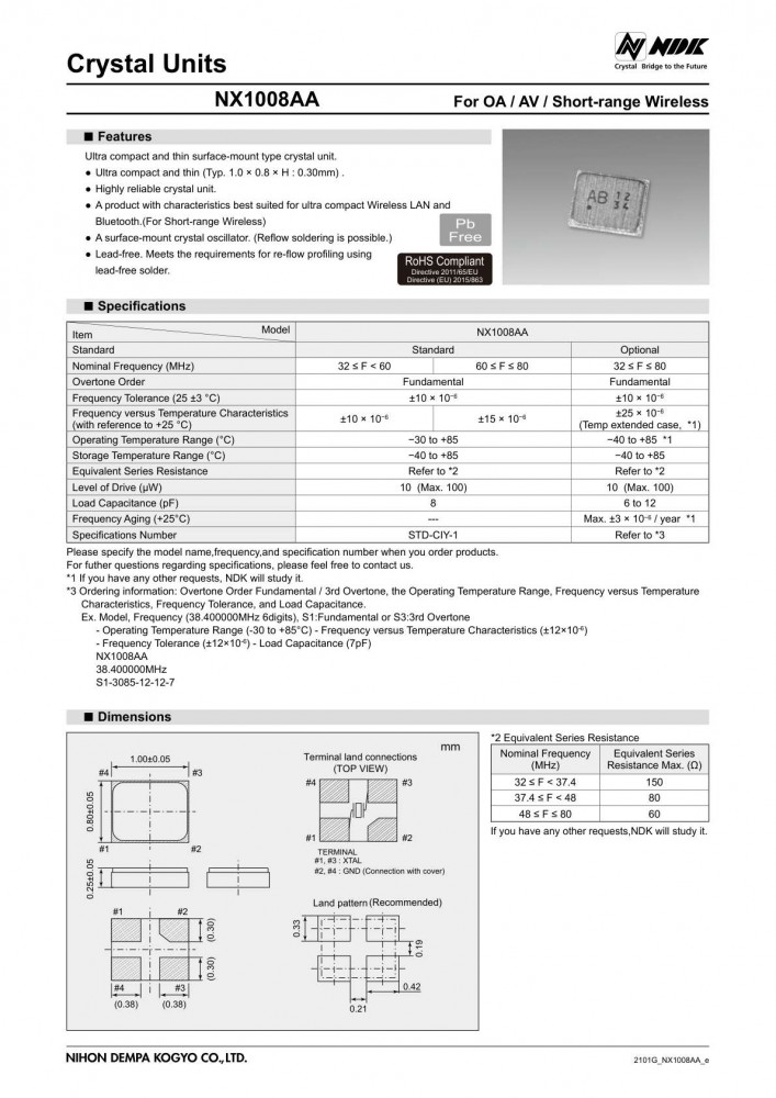 NDK STD-CIY-1-40M technical document page 1