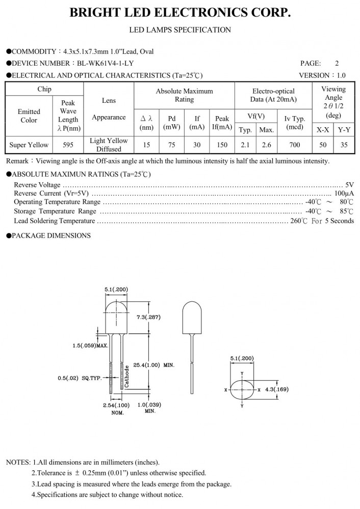 BL-WK61V4-1-LY specification page 1
