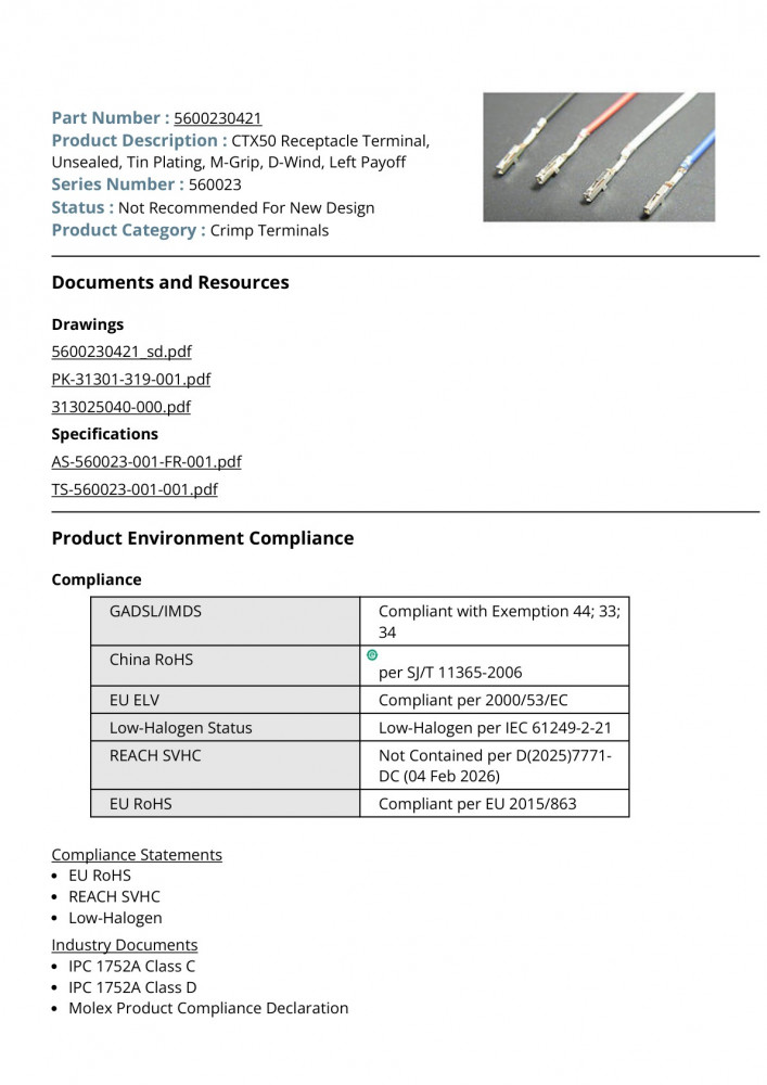 5600230421 technical document image, page 1