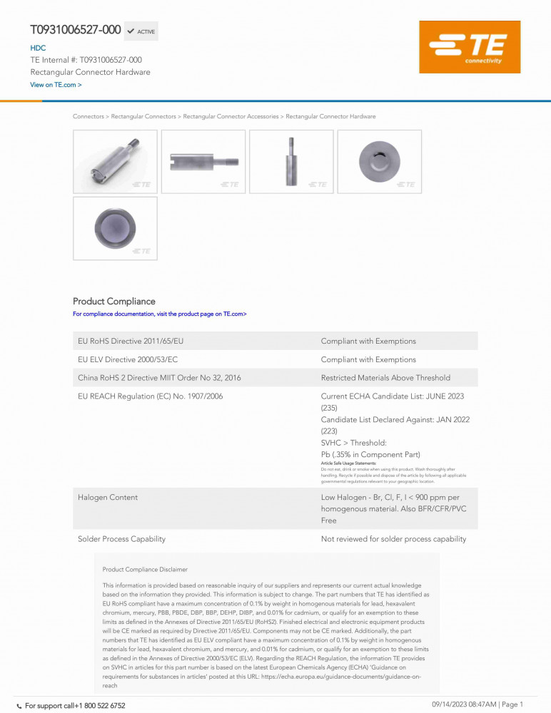 T0931006527-000 technical document page 1