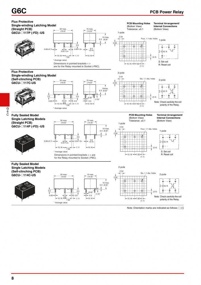 OMRON G6C relay technical document page 8