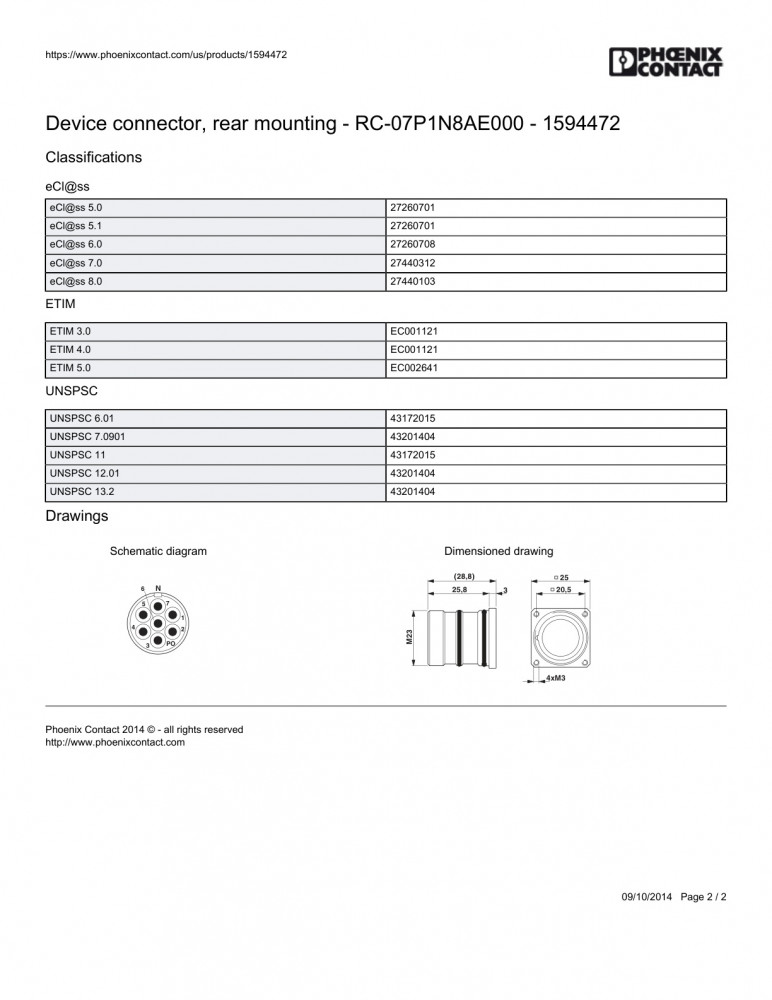 Phoenix Contact 1594472 drawing visual reference